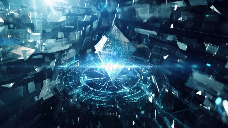 Futuristic Technology and Digital Innovation with Holographic Geometric ...