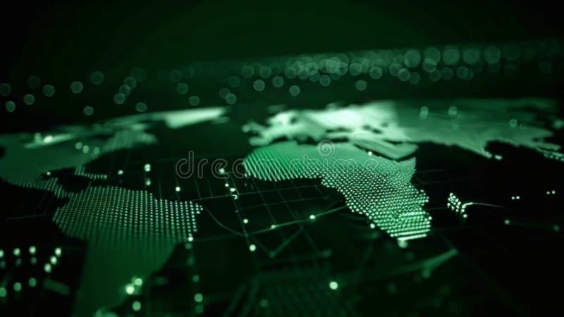 Futuristic Technology Digital World Map Stock Footage - Video of ...
