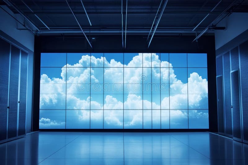 Futuristic Technology Display: Cloud Imagery in a High-Tech Digital ...