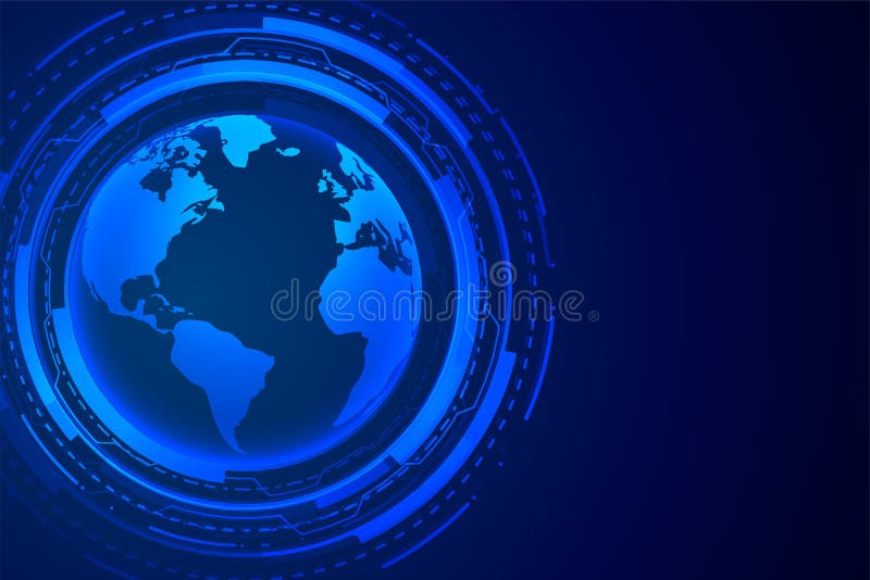 Technology Earth Globe Communications Design Stock Illustration ...