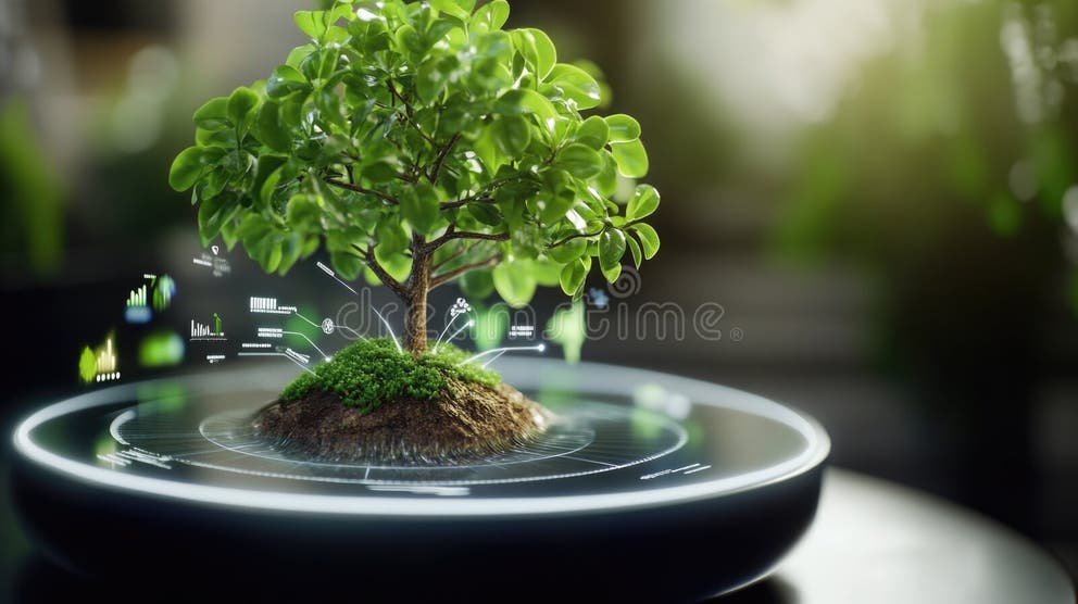 Futuristic Technology Enhancing Plant Growth with Data Visualization in ...