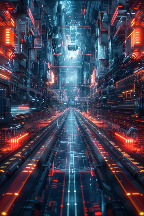 Futuristic Technology, a Conceptual Image of a Futuristic Factory ...