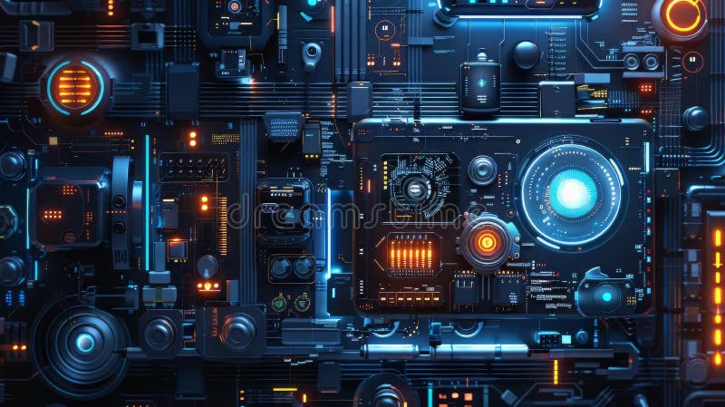 Futuristic Technology Gadgets with Clear Space for Custom Messaging ...