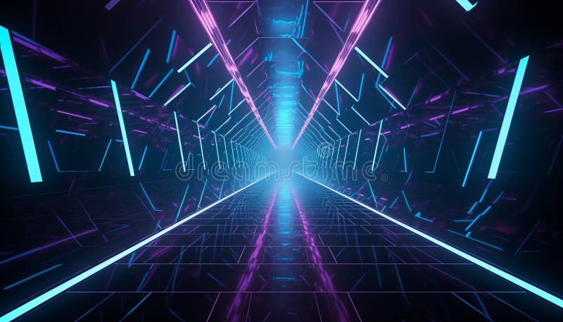 Futuristic Technology Glowing in Abstract Blue Design Generated by AI ...