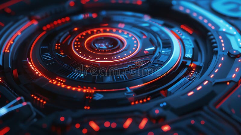 Futuristic Technology. Glowing Red and Blue Circular Design, Perfect ...