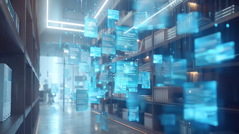 Futuristic Technology, the Image Depicts a High-tech Office Where ...