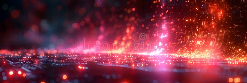 Futuristic Technology Horizon - Digital Landscape Illustration Stock ...