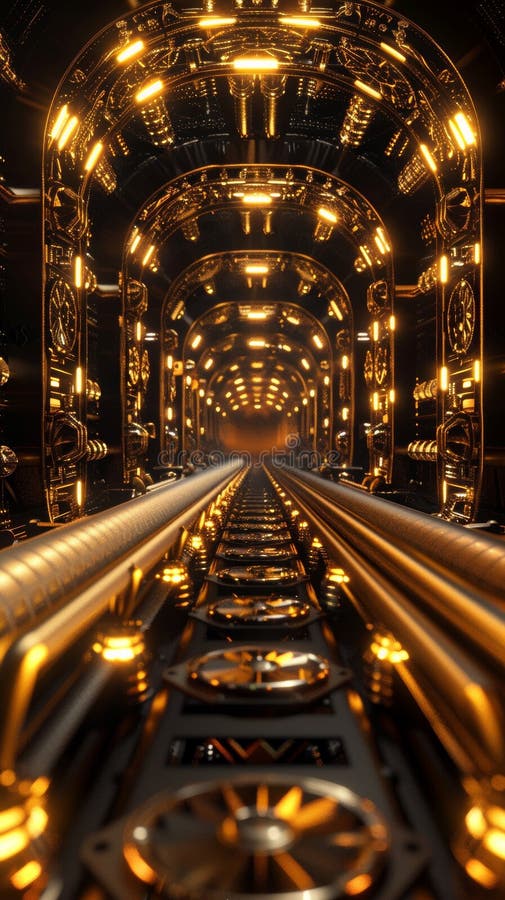 Futuristic Technology Hub with Cooling System Generative AI Stock ...