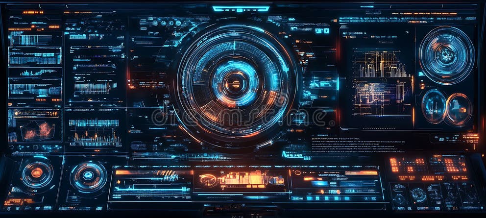 Futuristic Technology HUD Interface Background Stock Illustration ...
