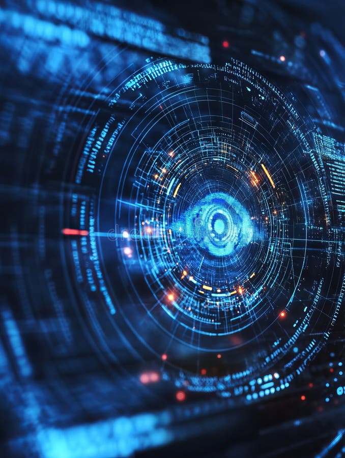 Futuristic Technology HUD Interface Design Stock Illustration - Illustration of concept, digital ...