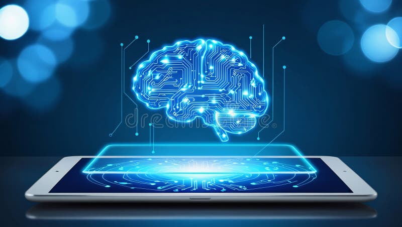 Robotics and Neural Networks in a Modern Technology Illustration with ...