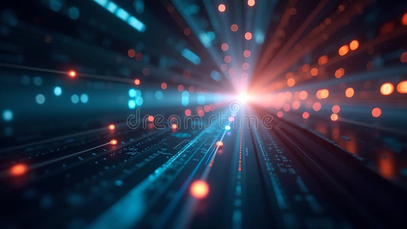 Digital Network, Abstract Tech Connectivity Flow Stock Illustration ...