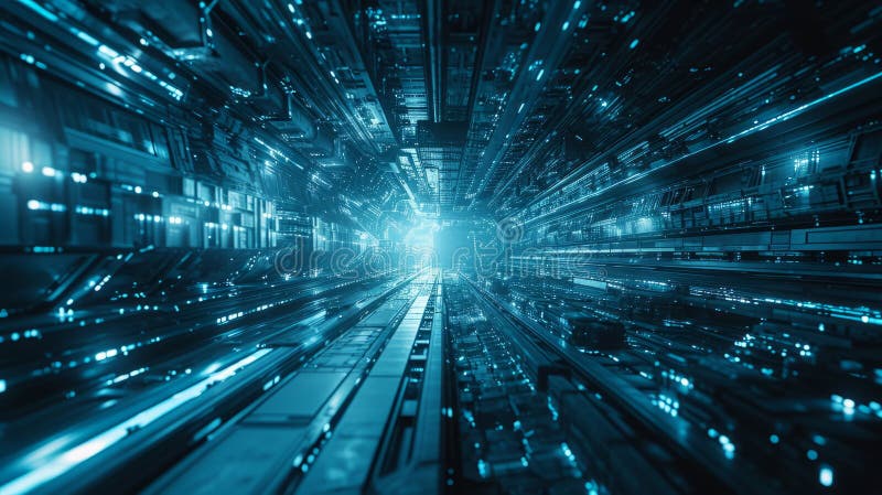 Futuristic Technology Innovation 3D Background. AI Stock Illustration ...