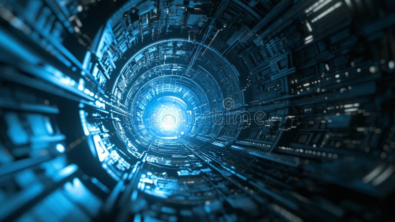 Futuristic Technology Innovation 3D Background. AI Stock Illustration ...