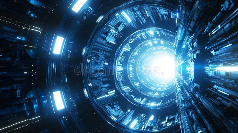 Futuristic Technology Innovation 3D Background. AI Stock Illustration ...