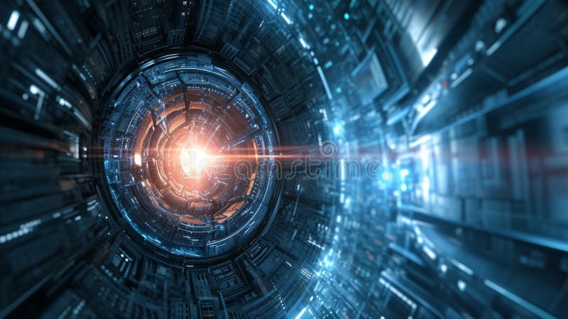 Futuristic Technology Innovation 3D Background. AI Stock Illustration ...