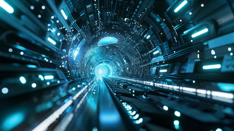 Futuristic Technology Innovation 3D Background. AI Stock Illustration ...