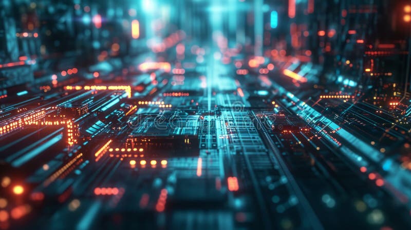 Futuristic Technology Innovation 3D Background. AI Stock Illustration ...