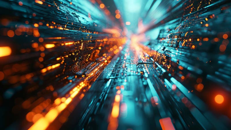 Futuristic Technology Innovation 3D Background. AI Stock Illustration ...