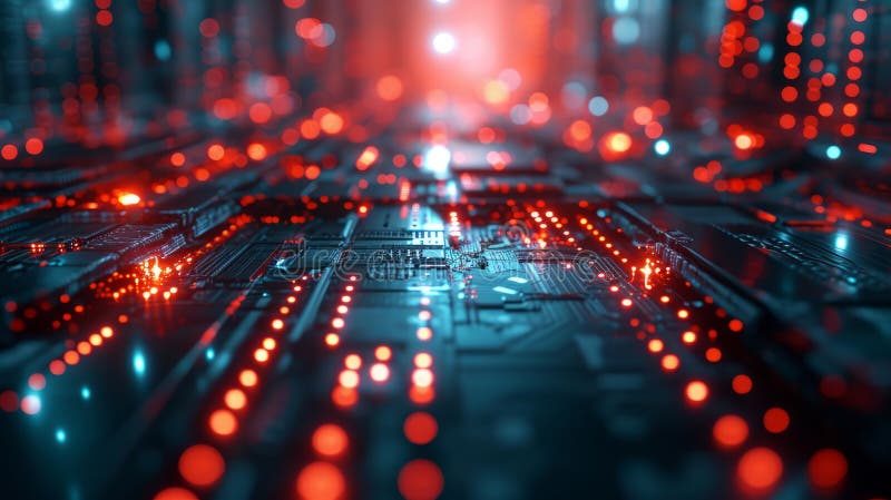 Futuristic Technology Innovation 3D Background. AI Stock Illustration ...