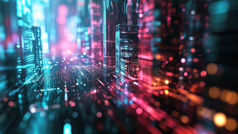 Futuristic Technology Innovation 3D Background. AI Stock Illustration ...