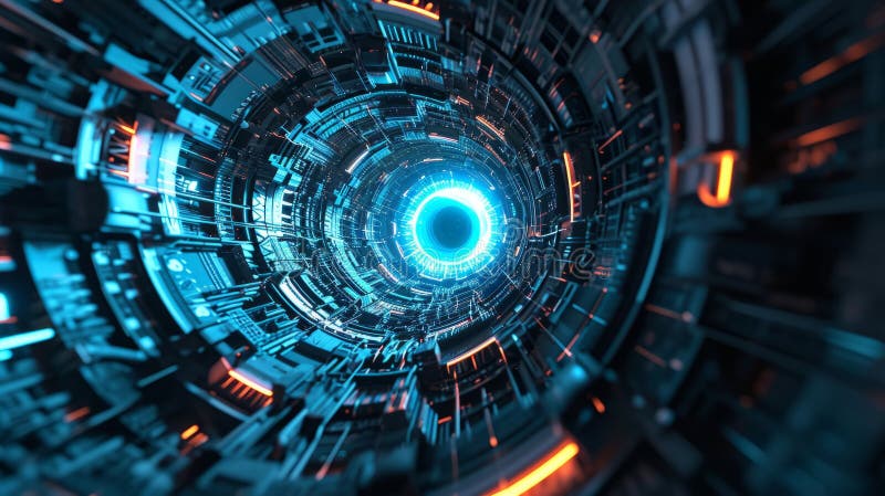 Futuristic Technology Innovation 3D Background. AI Stock Illustration ...