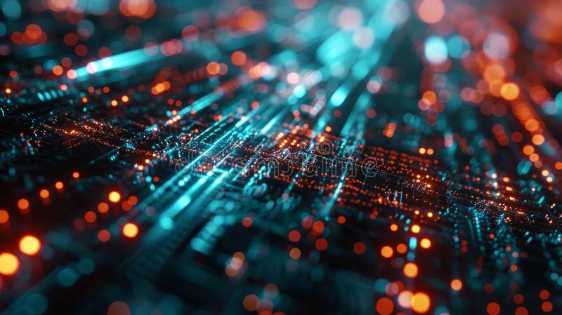 Futuristic Technology Innovation 3D Background. AI Stock Illustration ...