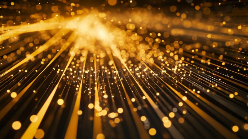 Futuristic Technology Innovation Golden 3D Background. AI Stock ...