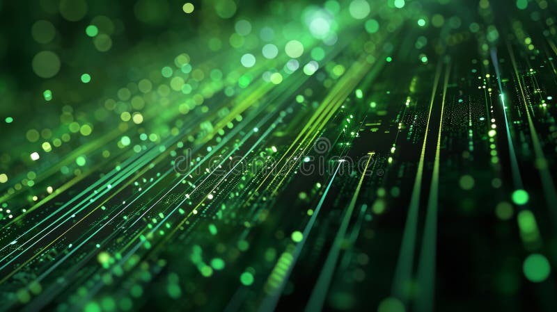 Futuristic Technology Innovation Green 3D Background. AI Stock ...