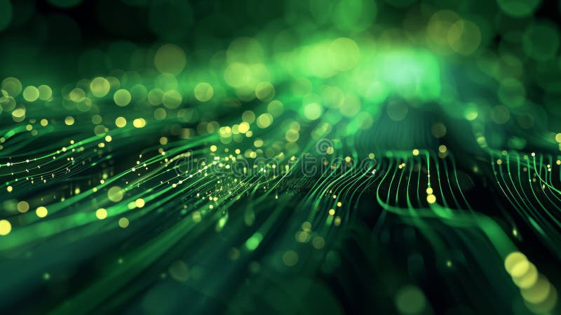 Futuristic Technology Innovation Green 3D Background. AI Stock ...