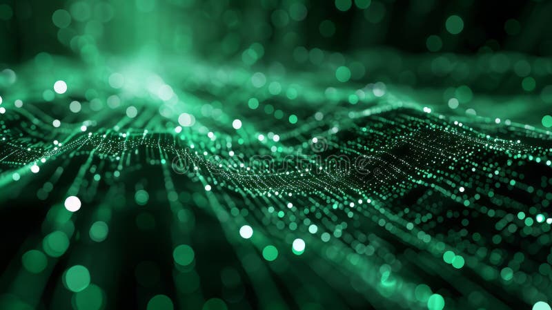 Futuristic Technology Innovation Green 3D Background. AI Stock ...