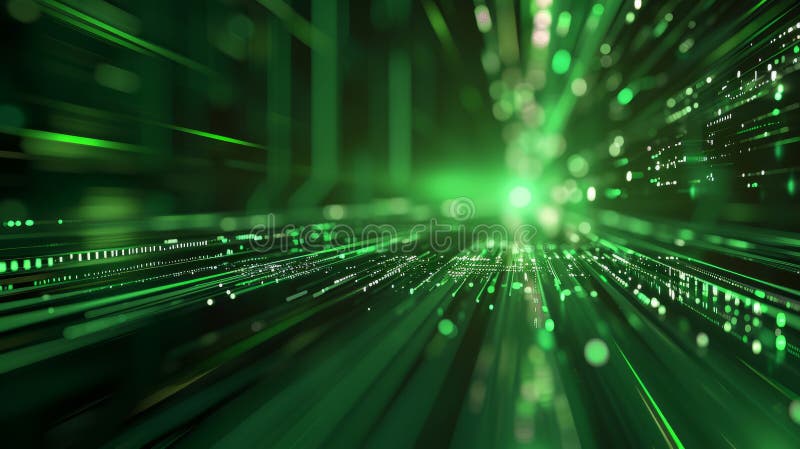 Futuristic Technology Innovation Green 3D Background. AI Stock ...