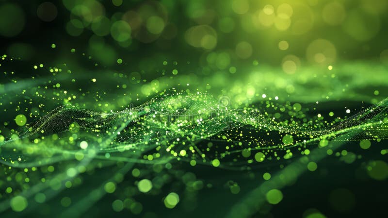 Futuristic Technology Innovation Green 3D Background. AI Stock ...