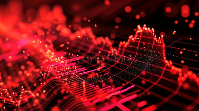 Futuristic Technology Innovation Red 3D Background. AI Stock ...