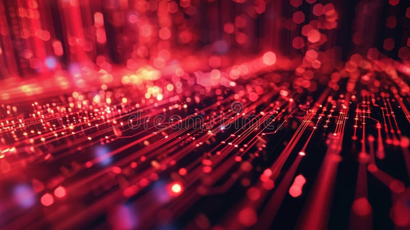 Futuristic Technology Innovation Red 3D Background. AI Stock ...