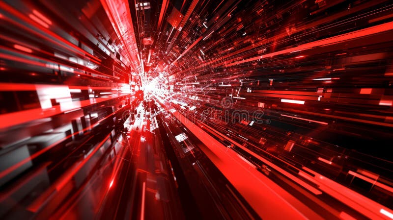 Futuristic Technology Innovation Red 3D Background. AI Stock ...