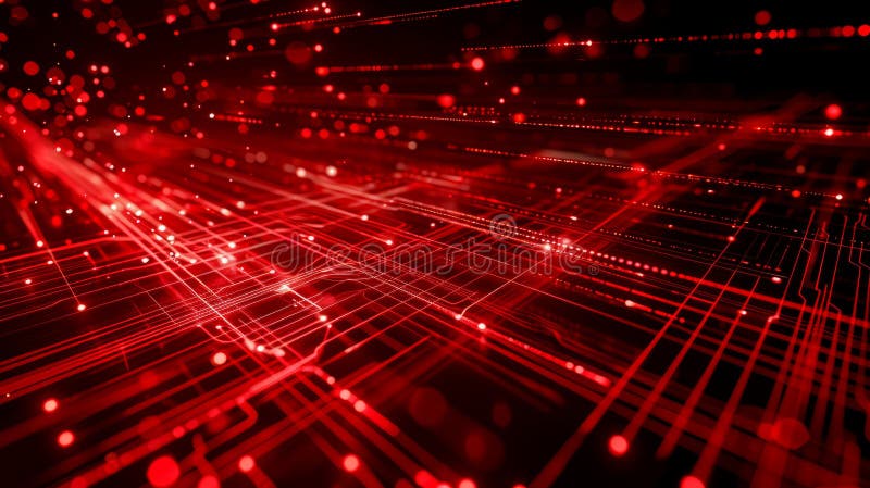 Futuristic Technology Innovation Red 3D Background. AI Stock ...