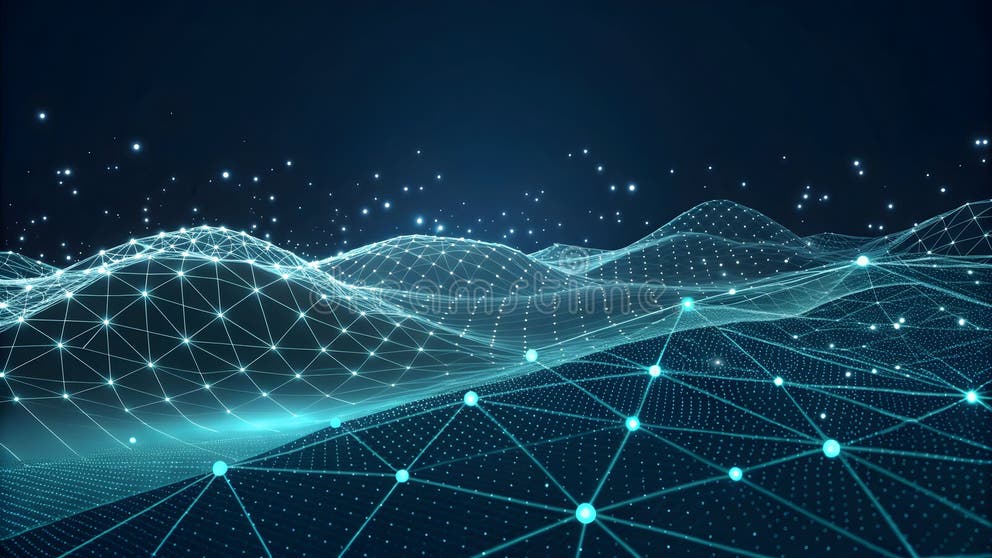 3D Abstract Network Background with Connections Stock Illustration ...