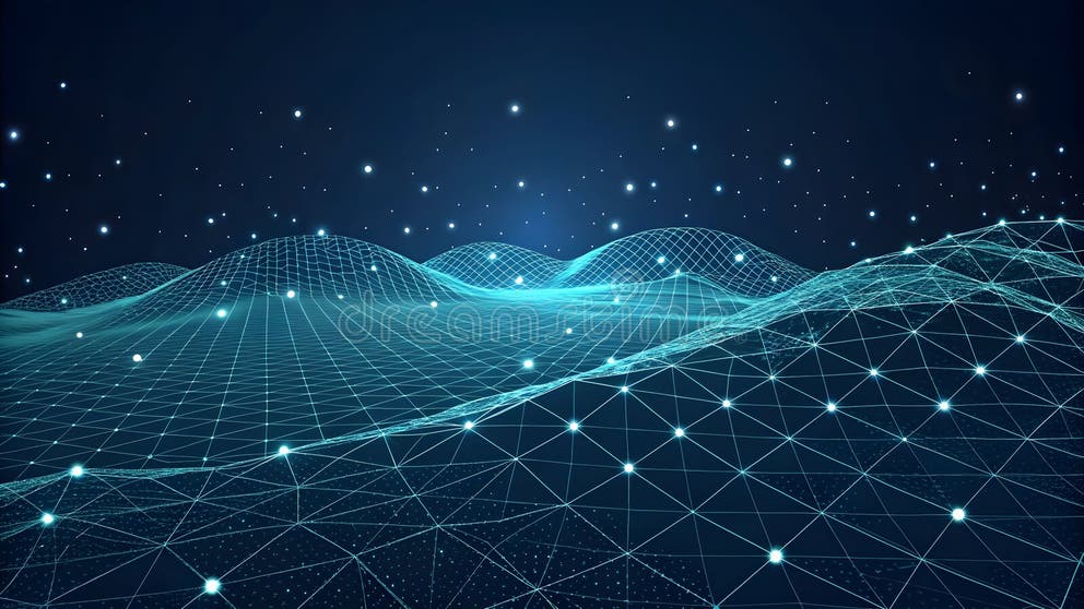3D Abstract Network Background with Connections Stock Illustration ...