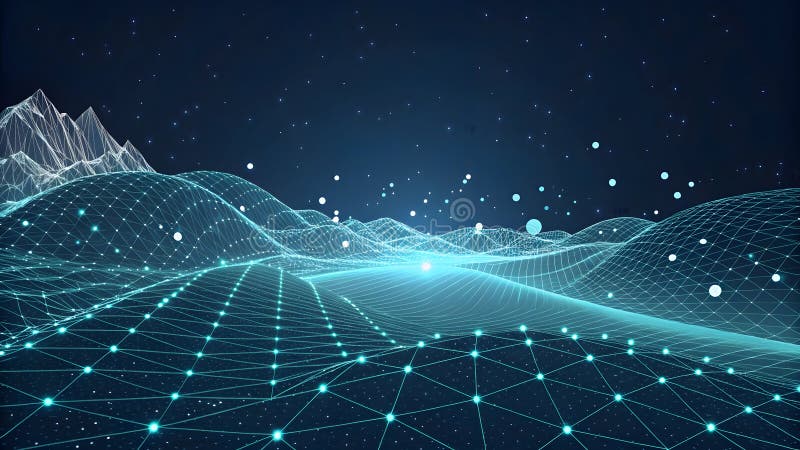 3D Abstract Network Background with Connections Stock Illustration ...