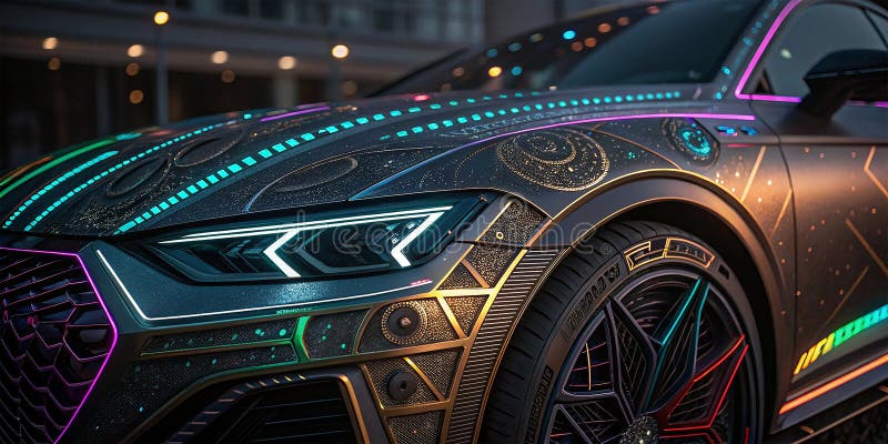 Futuristic Technology-Inspired Fractal Patterns with Metallic Shine ...