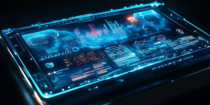 Futuristic Technology Interface Background Stock Illustration - Illustration of texture, glowing ...