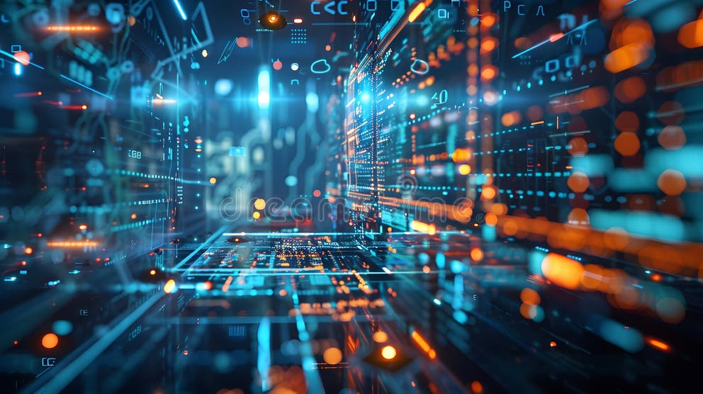 Futuristic Technology Interface Background, 3d Rendering Generated with ...