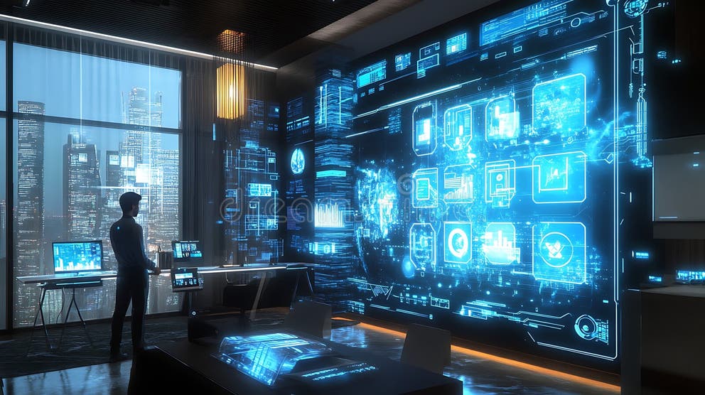 Technology Office Screen Stock Illustrations – 274,992 Technology ...