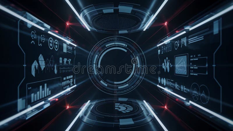 Futuristic Technology Interface Digital Control Panel with Graphical ...