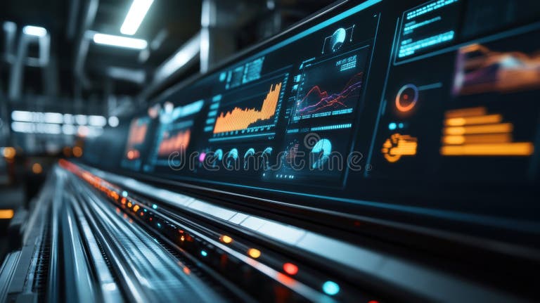 Futuristic Technology Interface with Digital Data Analytics Display ...