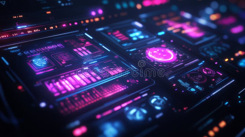 Futuristic Technology Interface Display Showing Data Stock Photo ...