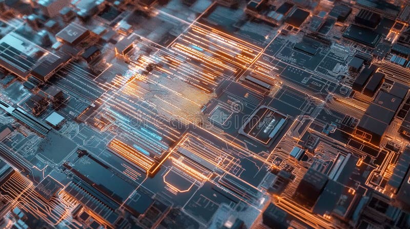 Futuristic Technology Interface with Glowing Circuit Patterns ...