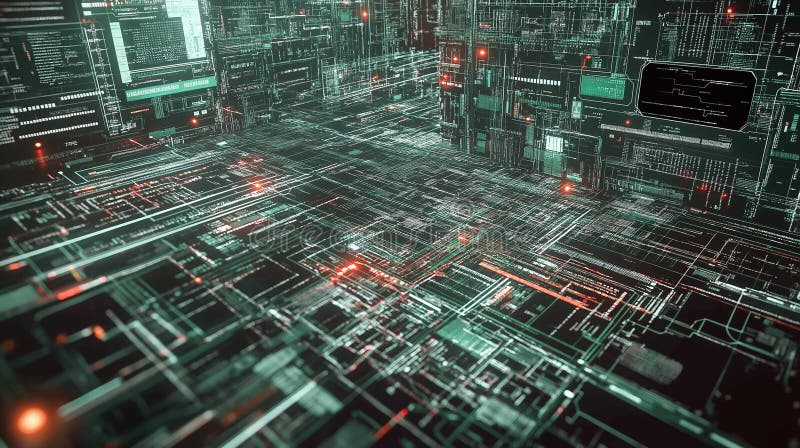 Futuristic Technology Interface with Glowing Circuit Patterns ...