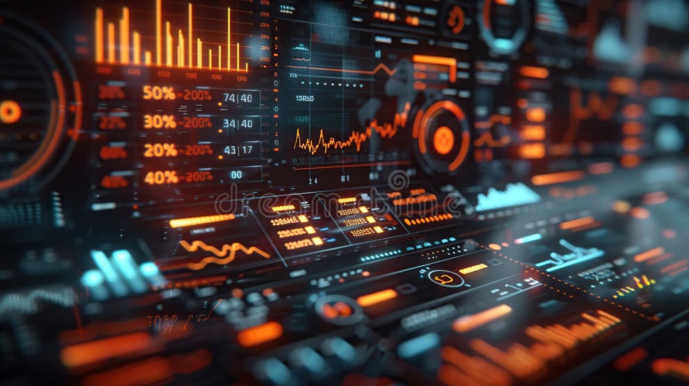 Futuristic Tech Interface stock illustration. Illustration of ...